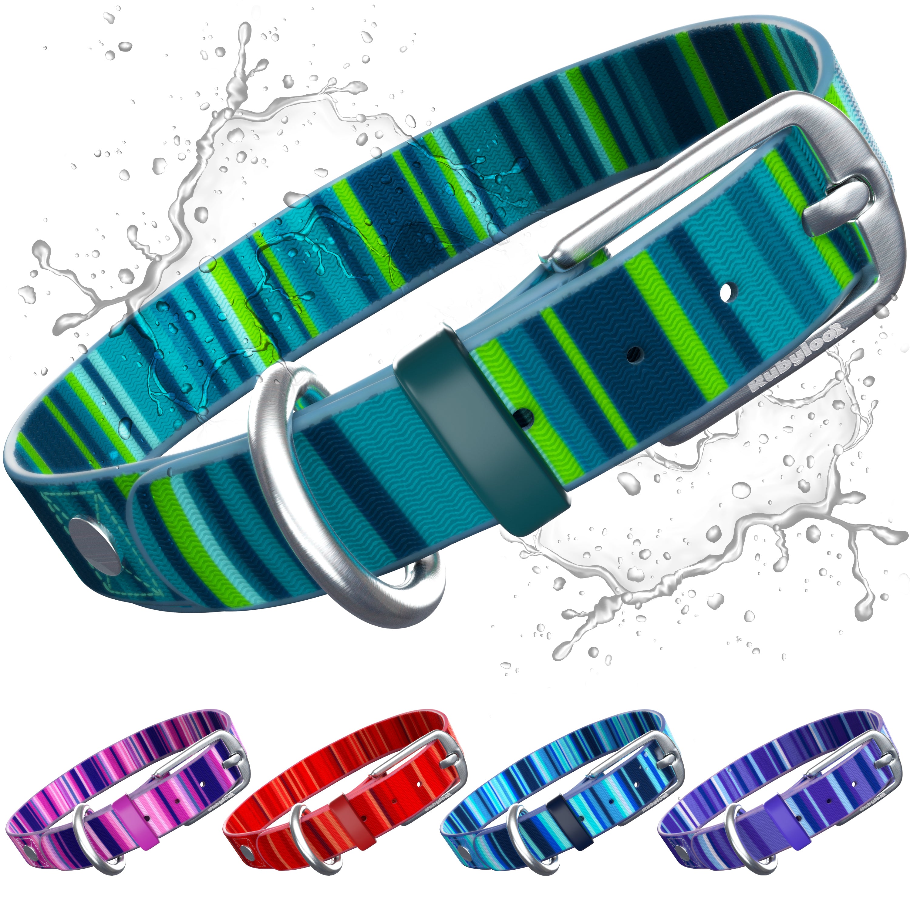 Waterproof Dog Collars – Washable Dog Collar, Stink-Proof & Durable – Rubyloo